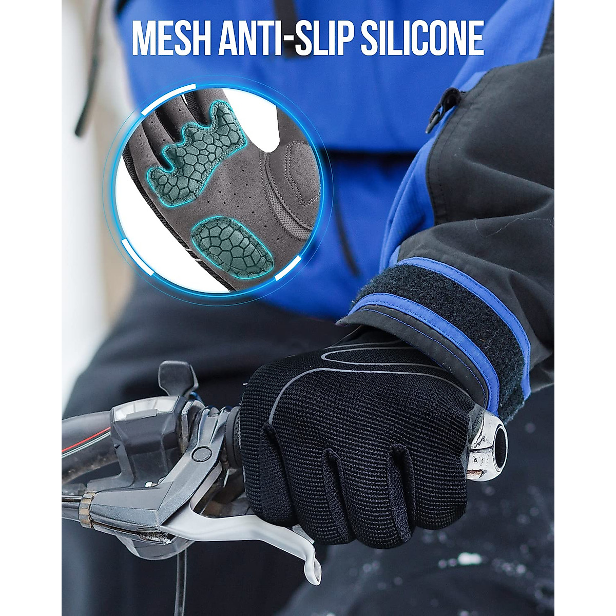 Tanluhu Mountain Bike Gloves - Full Finger Touch Screen, Anti-Slip, Shock-Absorbing for Men & Women (Red)