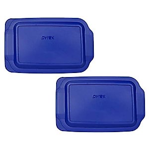 Pyrex 233-PC 3qt Lagoon Blue Replacement Food Storage Lids - 2 Pack Made in the USA