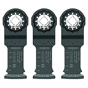 BOSCH OSL114F-3 3-Pack 1-1/4 In. Starlock Oscillating Multi Tool All Purpose Bi-Metal Plunge Cut Blades for Applications in Wood, Wood with Nails, Drywall, PVC, Metal (Nails and Staples)