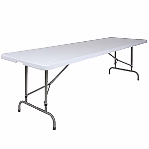 Flash Furniture 8-Foot Height Adjustable Granite White Plastic Folding Table