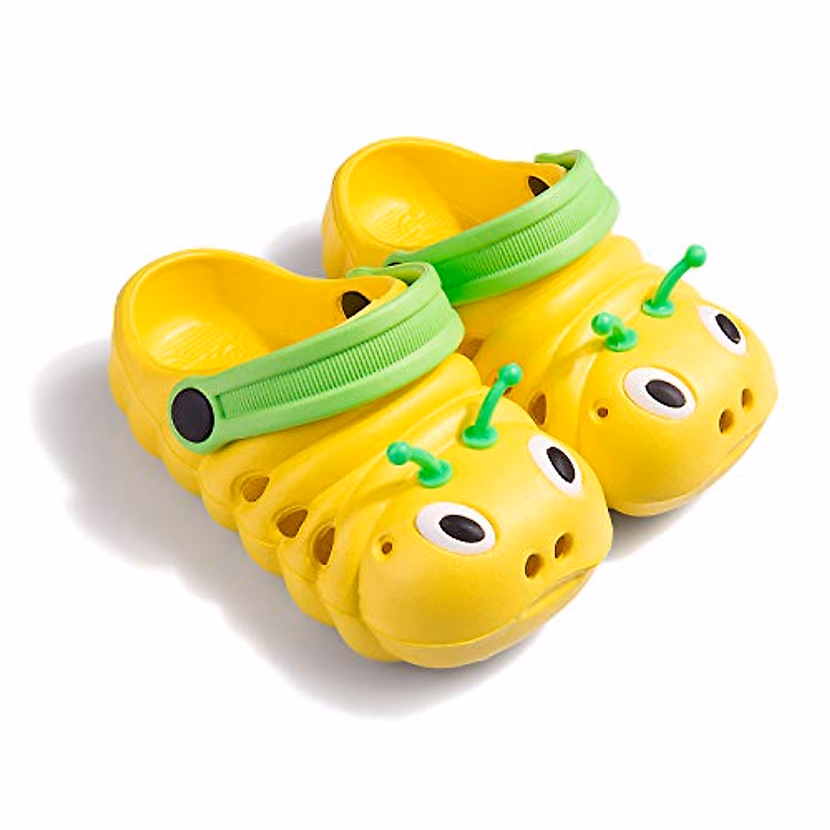 Baby Girls Boys Sandals Kid's Cute Lightweight Shoes Summer Premium Cartoon Sandals Children Caterpillar Non-Slip Beach Water Clogs Shoes Garden Slipper(Yellow,10) S29