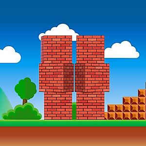 Outus 6 Pieces Video Game Brick Boxes 11.8 x 11.8 Inch Red Brick Cardboard Blocks Easter Mystery Boxes Props Brick Comic Theme Party Favor Supplies Video Game Party Decorations