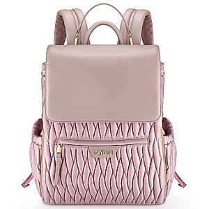 Baybou Diaper Bag Backpack Large Capacity, Waterproof, and Multifunctional Baby Essentials Travel Bag with Changing Pad and Stroller Straps, Blush Pink