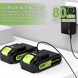 Aoetree 20V 2.0 Ah Battery Only AT-9028 Cordless Leaf Blower - Rechargeable Replacement Battery Only (Charger Not Included)