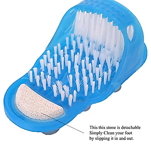 Messar Bathroom Shower No Bending Feet Brush Foot Cleaning Bristle Slipper Washer Bath Scrubber Massager Stick on Floor