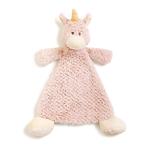 DEMDACO Wendy Unicorn Rose Pink Children's Plush Rattle Blankie