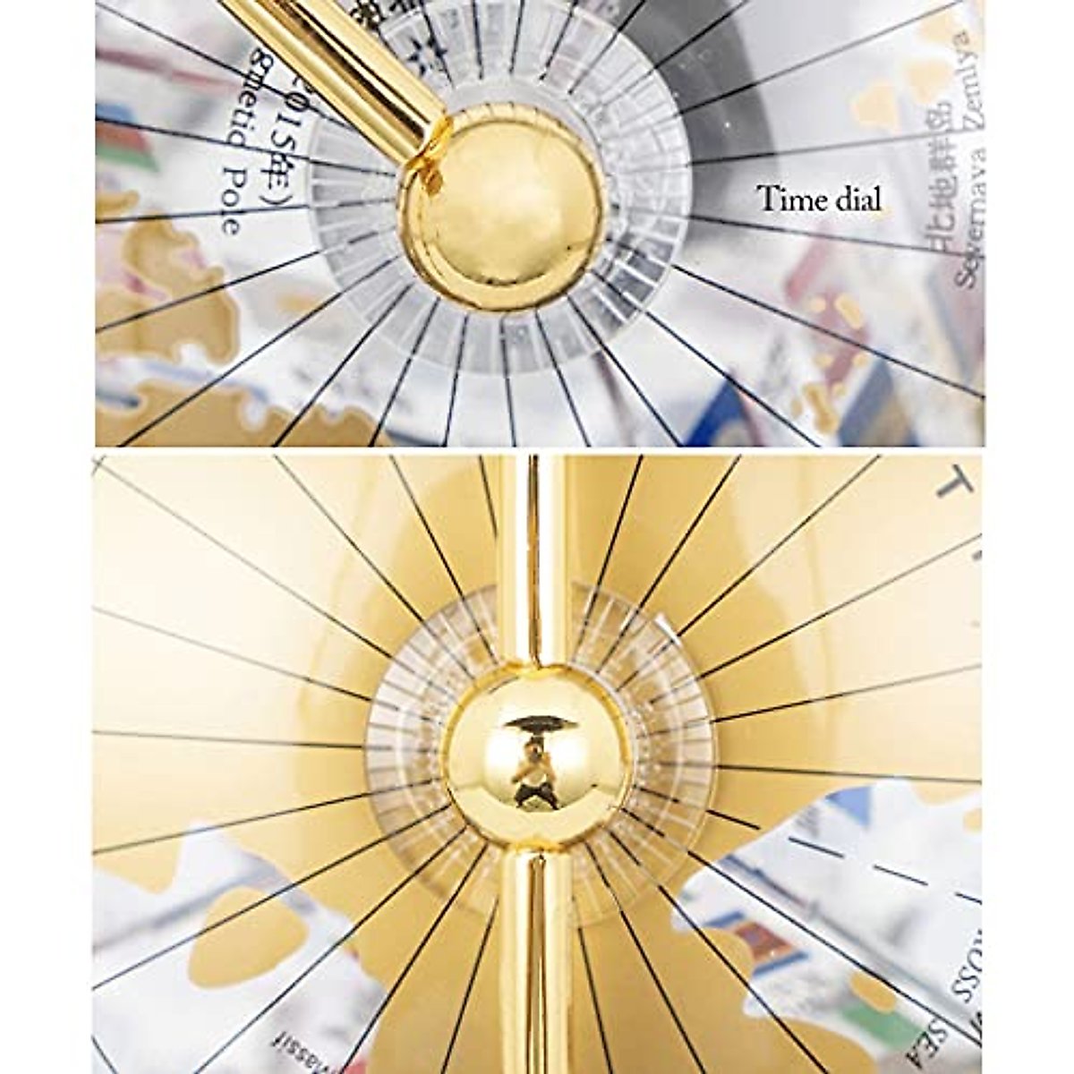 geographic globe Acrylic Clear World Globe Built-in Cube Flag Pattern Rotating World Globe Map With Gold Tripod Stand Geographical Desktop Globe world globe gift (Silver) (Silver)
