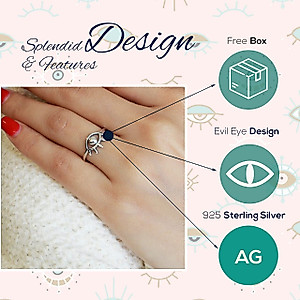 CloseoutWarehouse Sterling Silver Plain Evil Eye Ring Size 10