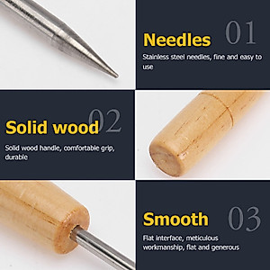 Hemoton 2pcs Stainless Steel Wooden Handle Picks for Kitchen Bars Bartender Picnics Camping Tea Accessories Ice Cube Breaking Prying Cake Brick Tea Cone