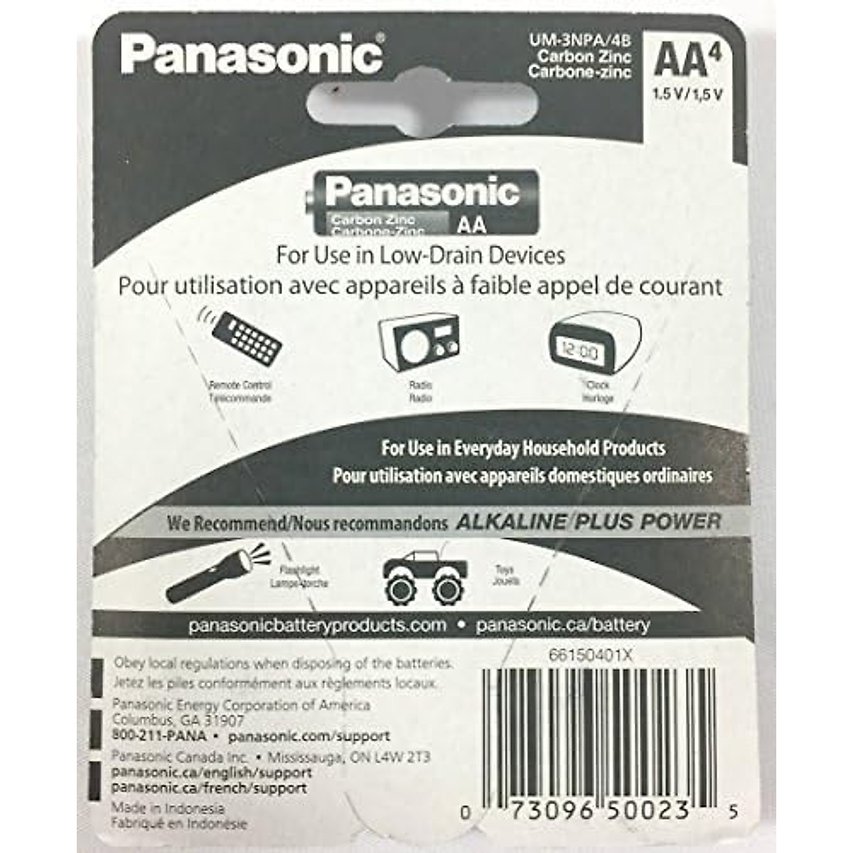 4pc Panasonic AA Batteries Super Heavy Duty Power Carbon Zinc Double A Battery 1.5v