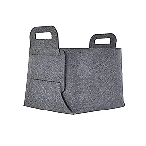 Felt storage basket (15.3inch（L）×11inch（W）×9.8inch（H）, medium grey)
