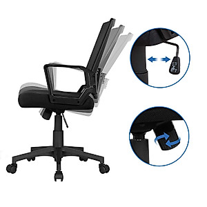Topeakmart Mordern Comfort Swivel Fabric Home Office Task Chair with Arms and Adjustable Height Suitable for Computer Working and Meeting and Reception Place