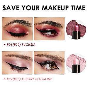 FOCALLURE 2 Pcs Cream Eyeshadow Stick,Brightener Eyeshadow Pencil Crayon,Highlighter Eye Shadow Stick Sets with Crease-proof Formula,Long Lasting Waterproof Eye Shadow Make Up,Blossom