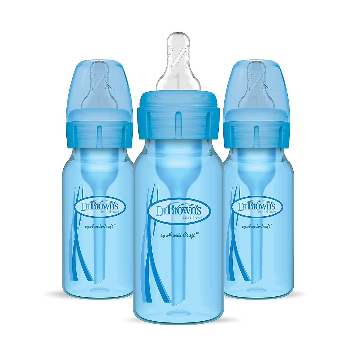 Dr. Brown's BPA Free 6 Pack Decorated Options Bottles - Clear and Blue