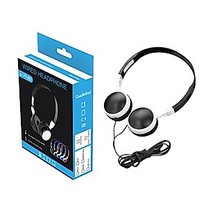 Wired Headset, 3.5mm Plug Noise Cancelling Stereo Gaming Headphones for Computer Telephone (Black)