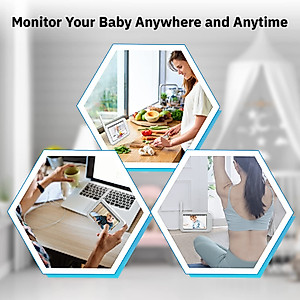 Baby Monitor, Video Baby Monitor with Camera Audio,Night Vision Video Baby Monitor, 4.5" Remote IPS Screen HD Baby Camera Monitor with VOX Mode, Temperature Sensor 8 Lullabies and 1000ft Range NO WIFI