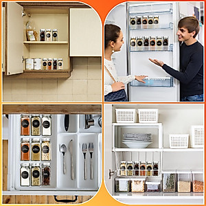 DkOvn 12/24/36/48pcs Glass Spice Jars, 4oz Empty Spice Jars with Metal Caps, Labels, Shaker Lids, Collapsible Funnel, Chalk Pen, Seasoning Organizer for Spice Rack(12pcs 4oz Set)