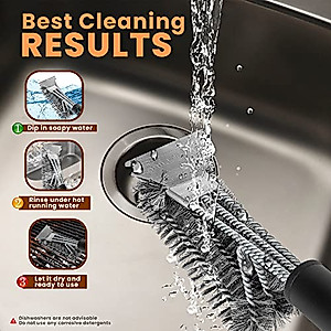 BBQ Grill Brush and Scraper, BBQ Brush for Grill Cleaning - 18” Extra Strong 3 in 1 Safe Wire Bristles Barbecue Triple Scrubber Grill Cleaning Brush for Gas Charcoal Grilling Grates BBQ Grill Brush