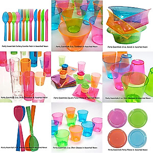 Party Essentials Hard Plastic 10-Ounce Party Cups/Drinking Glasses/Tall Tumblers, 100-Count, Neon Green