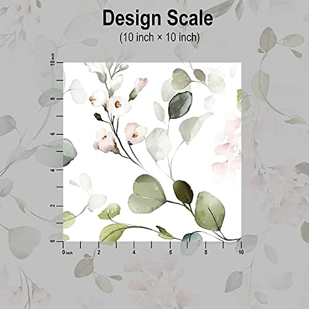 Blooming Wall DPY54 Watercolor Boho Fresh Green Leaves Textured Peel and Stick Wallpaper Self-Adhesive Prepasted Wallpaper