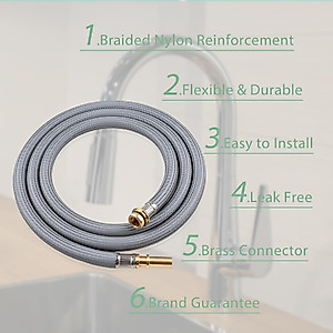 88624000 Pull-Out Hose for Hansgrohe Kitchen Faucets, Pull Down Spray Hose for 95507000 95506000, Kitchen Faucet Replacement Parts, 59inch