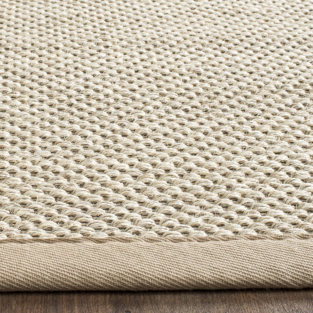 SAFAVIEH Natural Fiber Collection Area Rug - 8' x 10', Marble & Khaki, Border Sisal Design, Easy Care, Ideal for High Traffic Areas in Living Room, Bedroom (NF143E)