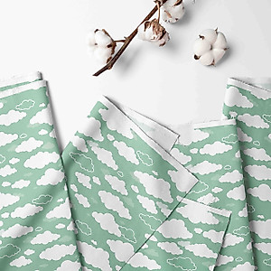 Bacati Clouds in The City Mint Clouds Crib/Toddler Bed Skirt Dust Ruffle, Mint/Grey