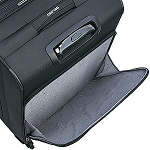 DELSEY Paris Sky Max Softside Expandable Luggage with Spinner Wheels, Black, Checked-Medium 25 Inch