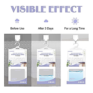 CANAGER Hanging Moisture Absorber, Flax Fragrance Moistureproof Desiccant Hanging Bag，Dehumidifier Bag (8 packs) Hanging Closet Dehumidifier Bags, Moisture Absorb 12.5 oz