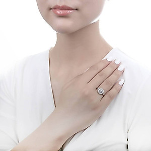 BERRICLE Sterling Silver Art Deco Cubic Zirconia CZ Fashion Ring for Women, Rhodium Plated Size 6