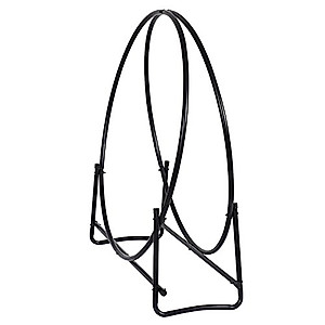 COSTWAY VD-3027OP Firewood Log Rack Hoop Tubular Steel Wood Storage Holder for, 40", Black