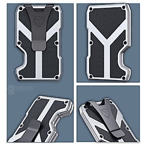 DONWORD Slim Wallet for Men, Minimalist Mens Wallets, Tactical Card Holder, Front Pocket Card Case, RFID Metal Money Clip, EDC Small Wallet, Aluminum Holder