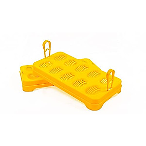 Easy Hatch Reptile Incubation Egg Trays; Each Tray Holds Reptile Eggs Over Incubation Substrate Fits Inside Reptile Incubation Box (3 Pack, Yellow)