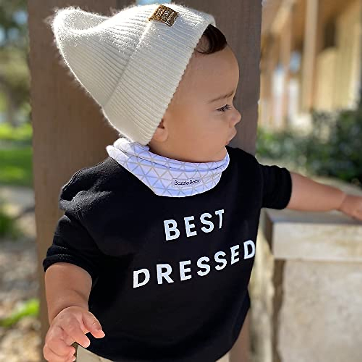 Bazzle Baby Drool Bibs for Baby Girl and Boy, Adjustable, Nickel-Free Snap Closure, Baby Bandana Drool Bib, Versatile Infinity Scarf, 100% Double-Layer Cotton, Toddler Bandana Bib, for 3-36 Months