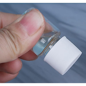 Duehut 10PCS 5ml Plastic Bottles Lab Cylindrical Chemical Reagent Bottle Lab Wide Mouth Small Plastic Water Bottles Reagent Bottle Liquid Bottle Solid Powder Bottle for Food Store White