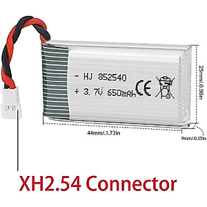 FPVERA 2PCS Drone Batteries 3.7V Lipo Battery USB Charger and 650mAh Lipo Battery with Battery Charger for SYMA X5 Serial UAV Drone Quadcopter Rechargeable Battery