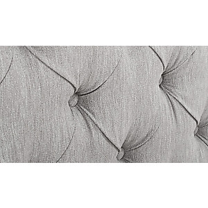 Jennifer Taylor Home Marcella Upholstered Shelter Headboard Bed Set, California King, Silver Grey Polyester