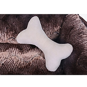 JOYELF Medium Dog Bed with Washable Removable Cover, Rectangle Soft Calming Cat Bed & Sofa, Plush Warming Pet Bed Furniture for Puppy Dogs & Cats with Squeaker Toys as Gift