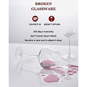 JBHO Hand Blown Italian Style Crystal Bordeaux Wine Glasses - Great Gift Packaging - Red Wine Glasses Lead-Free Premium Crystal Clear Glass - Set of 4-18 Ounce