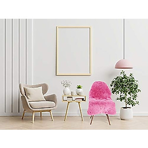 RUGLUSH Super Soft Sheepskin Chair Cover Seat Cushion Pad– Excellent Quality Faux Fur Rug – Modern, Stylish Design – Used As an Area Rug Or Across Your Armchair – Back Lining Suede Fabric 2ft x 3ft