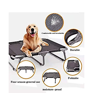 Oggo Pet Cot Elevated Bed | No Assembly Required | Premium Tear Resistant Cooling Mesh (Size : Large)