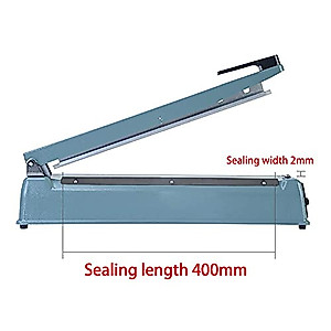 VOTOER 16 inch Manual Impulse Bag Hand Heat Sealer Machine, Bag Sealer Heat Sealing Closer Tool Poly Tubing Plastic Bag, 2 Free Replacement Kit