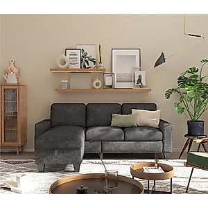 Sunrise Coast Sectional L Shaped Ottoman Modular Convertible 3 Seat Sofas for Living Room Small Apartment, Couches with Storage Space, Snowflake