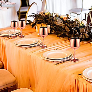 12 Pack Stainless Steel Wine Glass 18 oz Unbreakable Stemmed Wine Glass Rose Gold Wine Glasses Portable Steel Wine Glass Wine Goblets Metal Drinkware for Champagne Cocktail Pool Wedding Party Camping