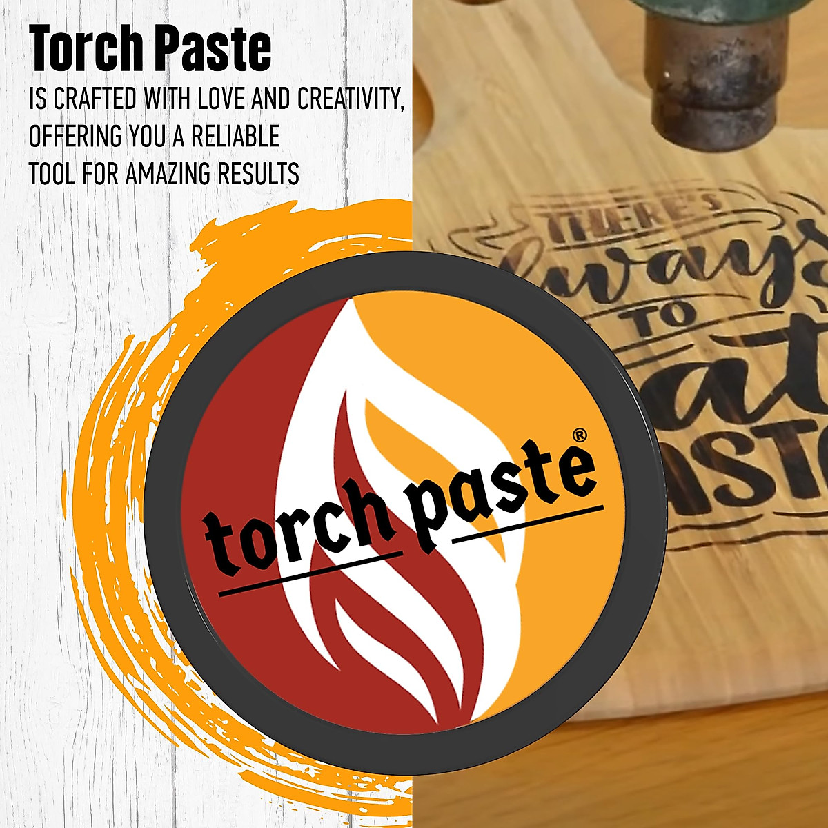 Torch Paste - The Original Wood Burning Paste Since 2020 | Lab Tested & ASTM D-4236 Certified | Non Toxic | Use on Wood, Card Stock, Canvas, Denim & More | Easy Application