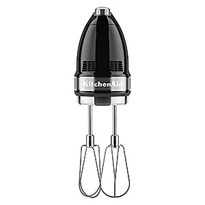 KitchenAid 9-Speed Digital Hand Mixer with Turbo Beater II Accessories and Pro Whisk - Onyx Black