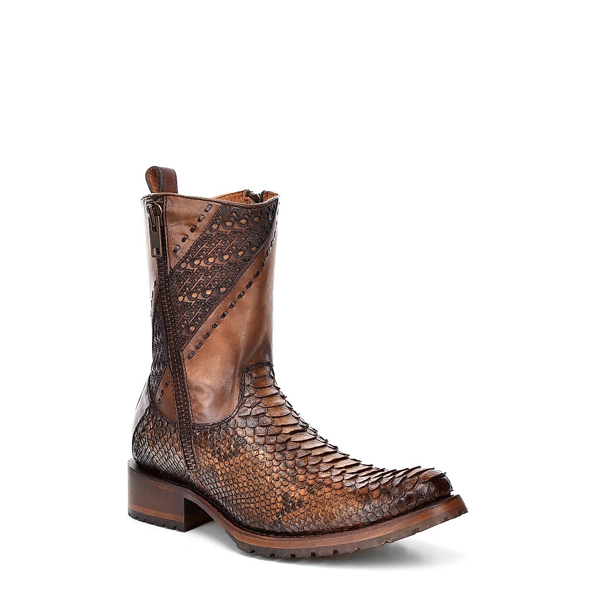 Cuadra Men's Boot in Genuine Python Leather and Bovine Leather with Zipper, 2T1EPH, Size 11
