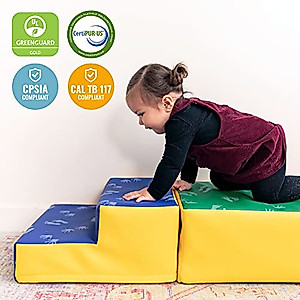 ECR4Kids SoftZone Junior Little Me Climb Crawl and Slide, Beginner Playset, Assorted, 3-Piece