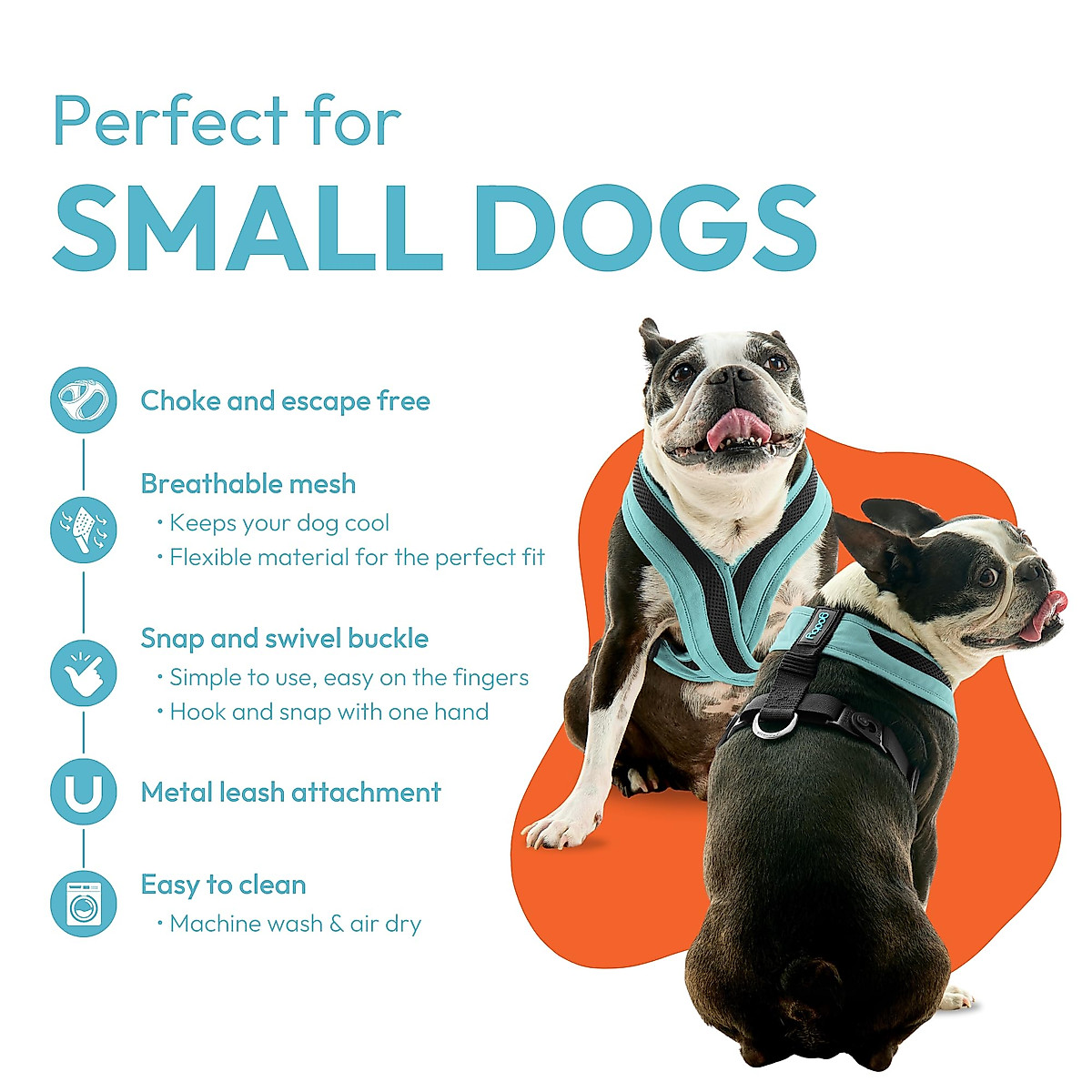 Gooby Comfort X One Dog Harness - Step-in Dog Harness for Small & Medium Sized Dogs - Escape-Free & Choke Free - Breathable Mesh, Shock Absorbing, Easy Snap & Swivel Buckles - Flamingo Pink, Small