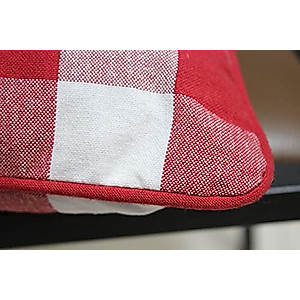 WHITEWRAP Outdoor/Indoor Chair Pads | 18”x18”|2-Pack | Black/White Checked | for Hardwood Floors, Cushions, Cotton with Soft Polyester Filling, Ties for Non-Slip Support, Comfortable